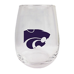 Kansas State Wildcats 9 oz Stemless Wine Glass 2 Pack Officially Licensed Collegiate Product