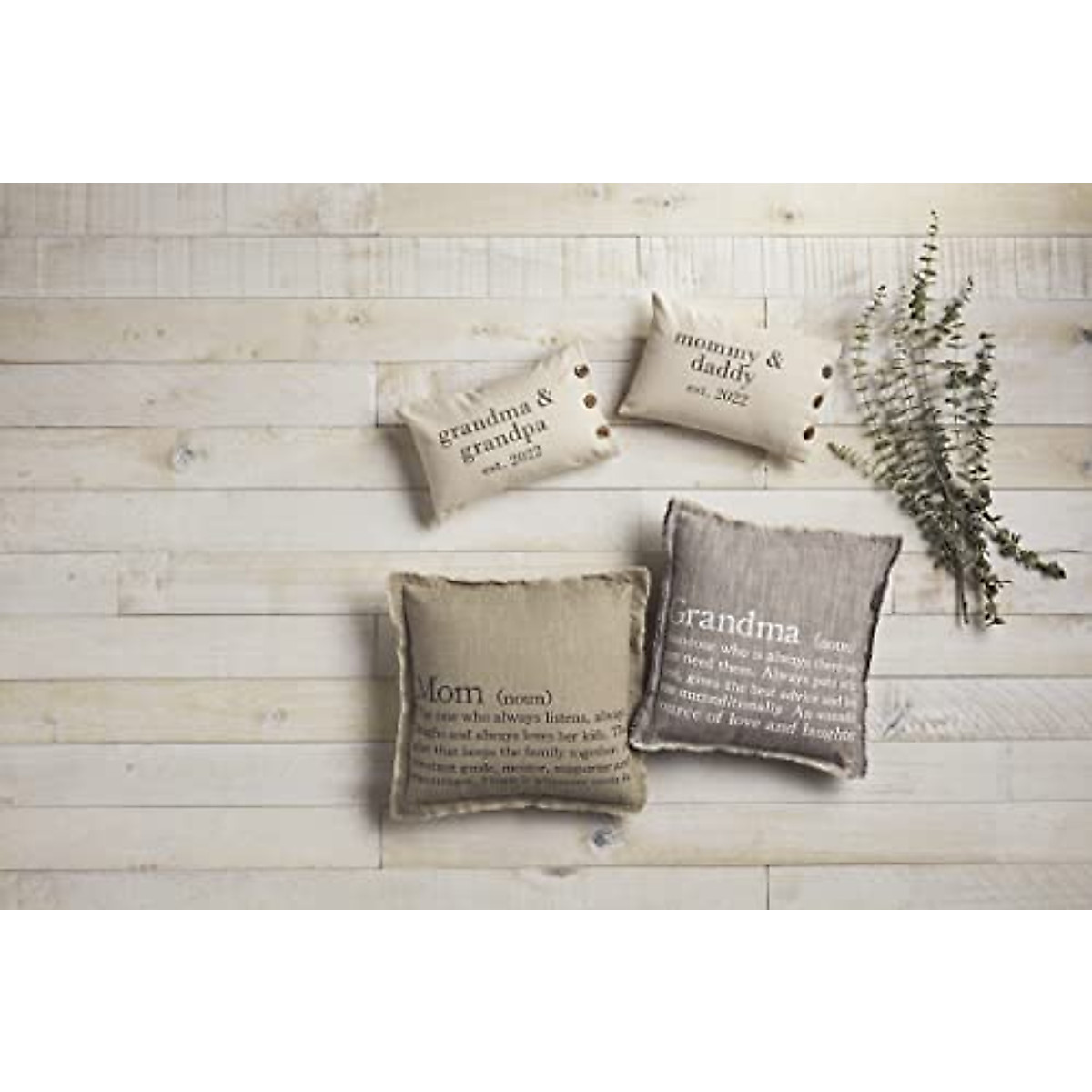 Mud Pie, Parents, Est. 2022 Pillow, 12" x 8"