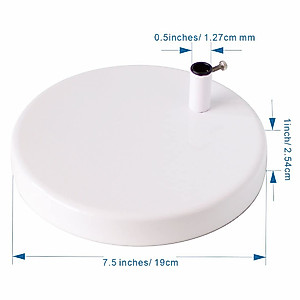 FOPATO Desk Lamp Base: Round 7.5 inches Mounting Stand for Desk Lamps,Magnifying Glass with Light,Mic Arm Desk Mount,Swing Arm Desk Lamp,for Home Office ,Compatible for lk-1 cl-2 (White)