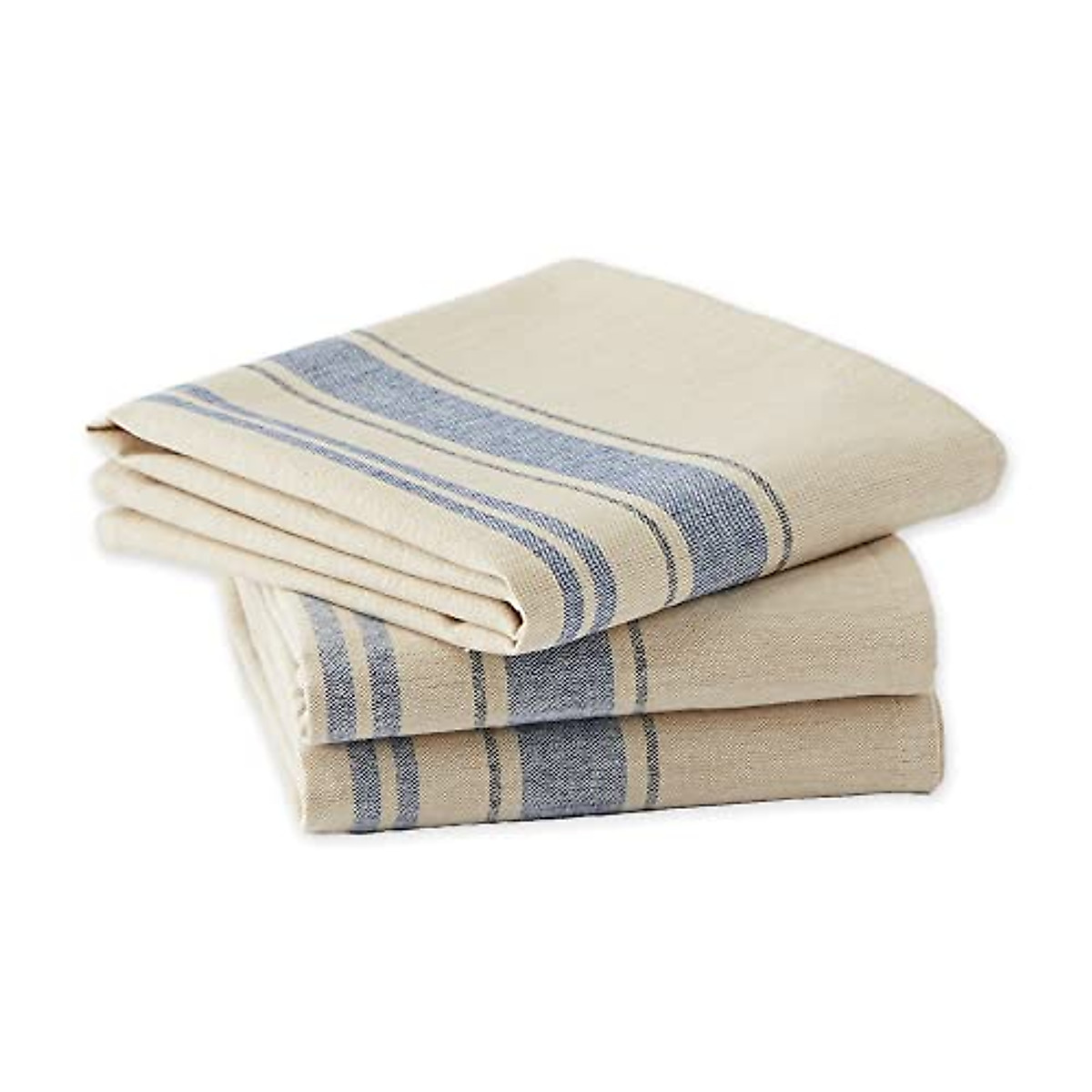 DII French Stripe, Kitchen Collection, Nautical BlueDishtowel Set, 3 Count