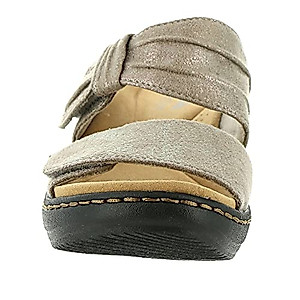 Clarks Merliah Charm Heeled Sandal, Taupe Metallic Synthetic, 8.5 Medium