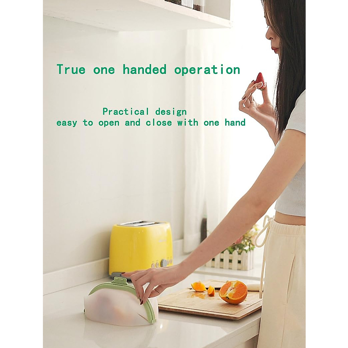 ZEGROA Reusable Silicone Food Storage Container Bags Microwave, Dishwasher and Freezer Safe Plastic Fruit, Marinate Meat, Cereal, Sandwich, Snack, Travel Items space gray