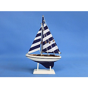 Hampton Nautical Blue Striped Pacific Sailer, 9"