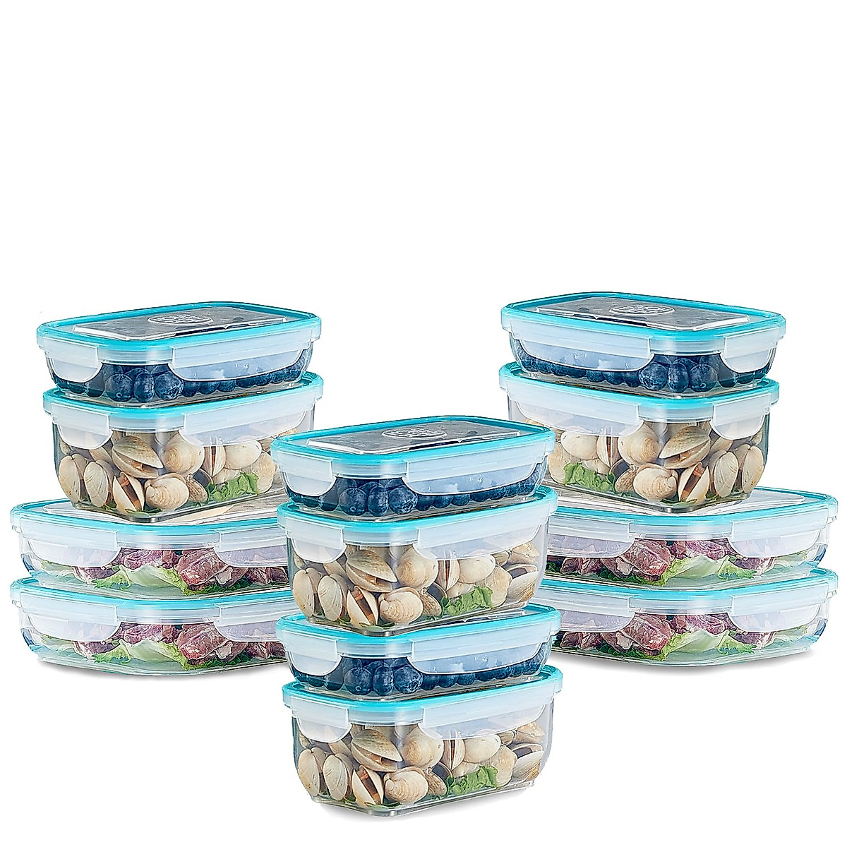 24 Airtight Food Storage Containers set, Freezer Safe, BPA-Free, Leakproof and Microwave/Dishwasher Safe Plastic Pantry Kitchen and Meal Prep Containers, Ideal for Lunch, Leftovers and Kitchen Storage