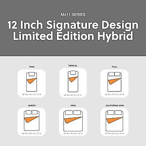 Signature Design by Ashley Limited Edition Plush 12 Inch Hybrid Mattress with Gel Memory Foam and Edge Support for Cool Sleep and Pressure Relief, Queen