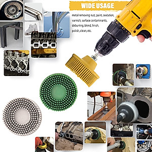 2 Inch Bristle Disc,6 Pieces Roloc Bristle Disc Grade - 120# 80# 50# Grit Abrasive Coating Removal Disc for Metal with 1/4 Inch Shank Attachment