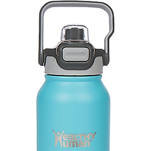 Healthy Human FLIP N SIP Lid | Leak-Proof Water Bottles Lid | Dishwasher Safe & Durable Bottle Caps with Snap Metal Clip & Wide Mouth for All Healthy Human Bottles