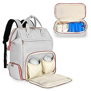 Damero Wearable Breast Pump Bag with Cooler, Compatible with Willow and Elvie Breast Pump, Breast Pump Carrying Bag with Compartment and Laptop Sleeve for Working Moms, Patent Pending