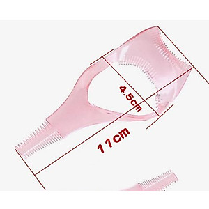 3Pcs Plastic Makeup Upper Lower Eye Lash Mascara Guard Applicator With Comb Eyelashes Curlers Applicators (Pink)