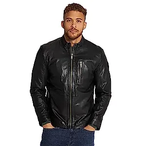 JP 1880 Menswear Big & Tall Plus Size L-8XL Biker Style Jacket black XXXXXX-Large 815880130
