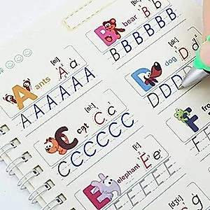 English Calligraphy Copybook Reusable Writing Magic Book Cursive Handwriting Set (4 Copybooks with pen)