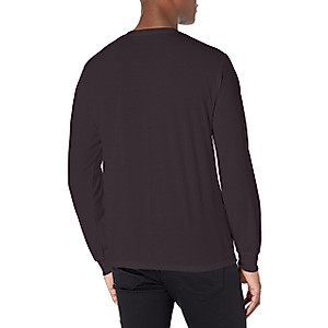 Hanes Originals Men's Tri-Blend Long Sleeve Henley, Black, Medium