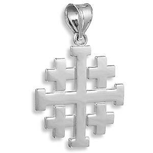 925 Sterling Silver Templar Crusaders Jerusalem Cross Pendant