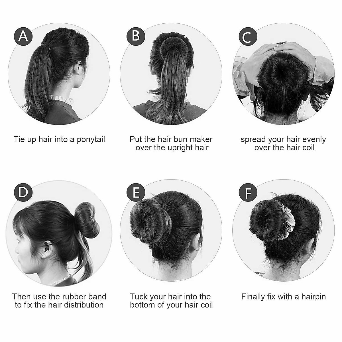 PARFINER Hair Bun Maker Magic French Twist Hairstyle Clip Snap Bun Makers Hair Elastic Bands Pins With Comb Hair Styling Accessories … (Brown)