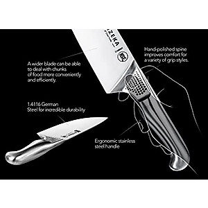 WIZEKA Kitchen Knife Set with Block, NSF Certified 15pcs German Steel 1.4116 Knife Block Set, Professional Chef Knife Set with Built-in Sharpener, Starry Sky Series