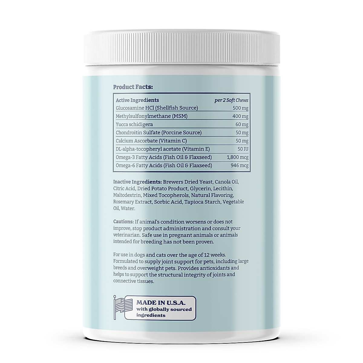 YoYoBay Joint Supplement for Dogs, Hip and Joint Supplement Dogs, Dog Joint Supplement, Glucosamine for Dogs, MSM, Omega-3, 6, 60 Soft Chews