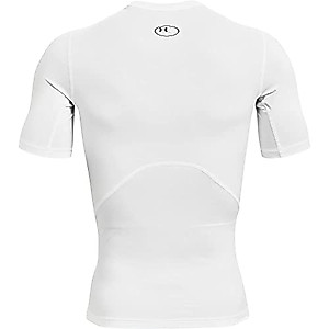 Under Armour Men's Armour HeatGear Compression Short-Sleeve T-Shirt , White (100)/Black, Medium