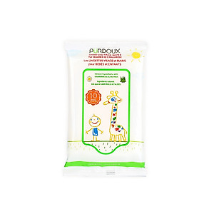 PÜRDOUX™ 100% Cotton Wipes for Babies and Children with Aloe Vera and Chamomile (Box of total 120 wet wipes in 12 resealable sachets, 10 wipes per sachet) (1 box (120 wipes,12 sachet/box,10 wipes/sachet))