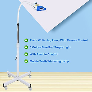 Fencia Teeth Whitening Light, Mobile Dental Teeth LED Whitening Lamp Professional, Oral Care Teeth Whitening Machine LED Cold Bleaching Accelerator Tooth Whitener Blue/Red Light System