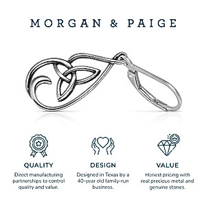 MORGAN & PAIGE Trinity KnotCeltic Knot Dangle Earrings for Women - 925 Sterling Silver Drop Earring Design, Lightweight and Hypoallergenic for Sensitive Ears with Secure Clasp