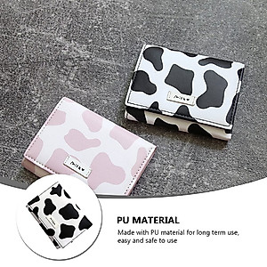 VALICLUD Cute Cow Pattern PU Wallet Women Bifold Card Holder Purse Fashion Cow Print Money Organizer Girls Ladies