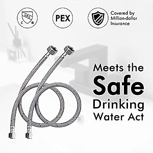 KES Black Bathroom Faucet 4-Inch Centerset, Modern Bathroom Sink Faucet with Supply Lines, SUS304 Stainless Steel, L4150LF-BK