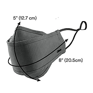 3M Daily Face Mask, Reusable, Washable, Adjustable Ear Loops, Lightweight Cotton Fabric, 12 Pack, Gray