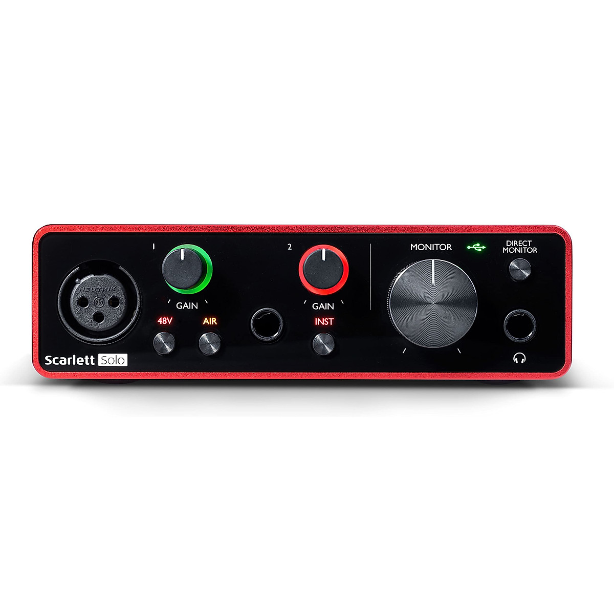 Focusrite Scarlett Solo 3rd Gen 2-in, 2-out USB Audio Interface Bundle with XLR Cable and Austin Bazaar Polishing Cloth