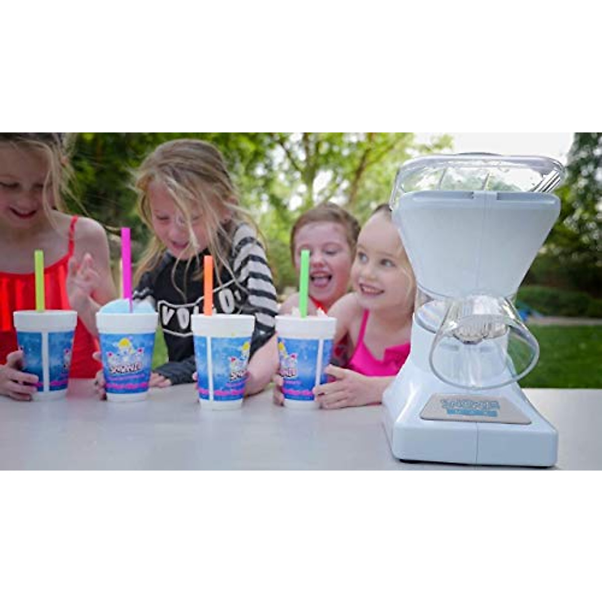 Little Snowie Max Snow Cone Machine - Premium Shaved Ice Maker, With Powder Sticks Syrup Mix, 6-Stick Kit, White