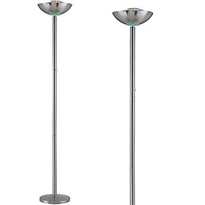 Lite Source LS-80910PS Floor Lamp with Polished Steel Metal Shades, 72" x 13" x 13", Steel Finish