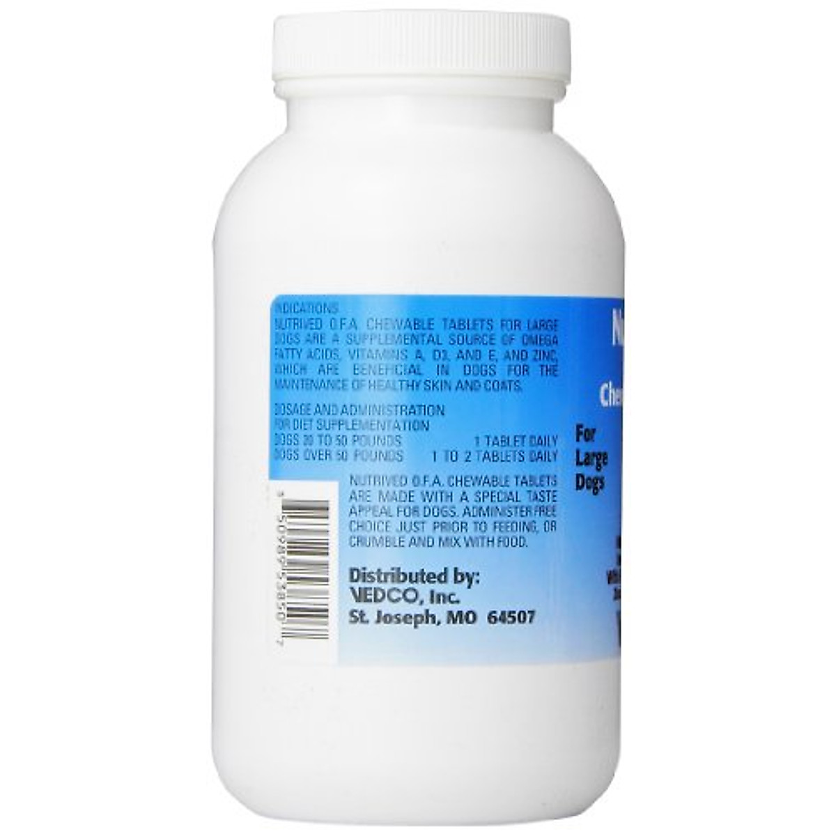 Vedco 60 Count Nutrived O.F.A. Chewable Tablets for Large Dogs