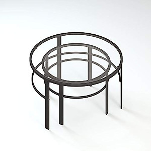 Henn&Hart Round Nested Coffee Table in Blackened Bronze, Coffee Table coffee tables for living room, studio apartment essentials
