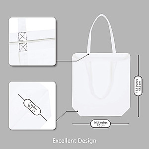 TOPDesign 2 | 6 | 12 Pack Super Strong Large 17.5"x16.5"x5" 10oz Cotton Canvas Tote Bag, Reusable Grocery Shopping Bags, Blank White Bags for Crafts, DIY Your Creative Designs (Pack of 2)