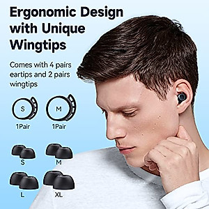 Wireless Earbuds Bluetooth Headphones 120H Playtime IPX7 Waterproof in-Ear Earphones Power Display Ear Buds with Mic and 2600mAh Charging Case for Sports Workout Laptop TV Computer Phone Gaming Black