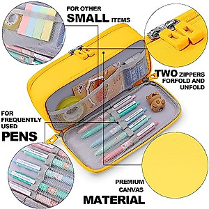 SCIONE Pencil Case for Girls, Large Pencil Pouch School Supplies for Kids with Dry-erase Board, Big Capacity Zipper Cute Pen Box Bag Organizer, Back to School Gifts for Student Teens College Office