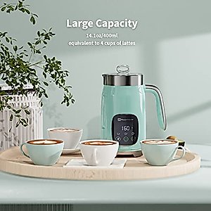 Maestri House Milk Frother, Variable Temp and Froth Thickness Milk Frother and Steamer, 14.1OZ/400ML Smart Touch Control Foam Maker, Memory Function for Latte, Warm Milk, Hot Chocolate