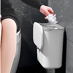 Sooyee 3 Pack 12L/3.2 Gal Kitchen Compost Bin for Countertop or Under Sink, Hanging Small Trash Can with Lid for Cupboard/Bathroom/Bedroom/Office/Camping,Compost Bucket White