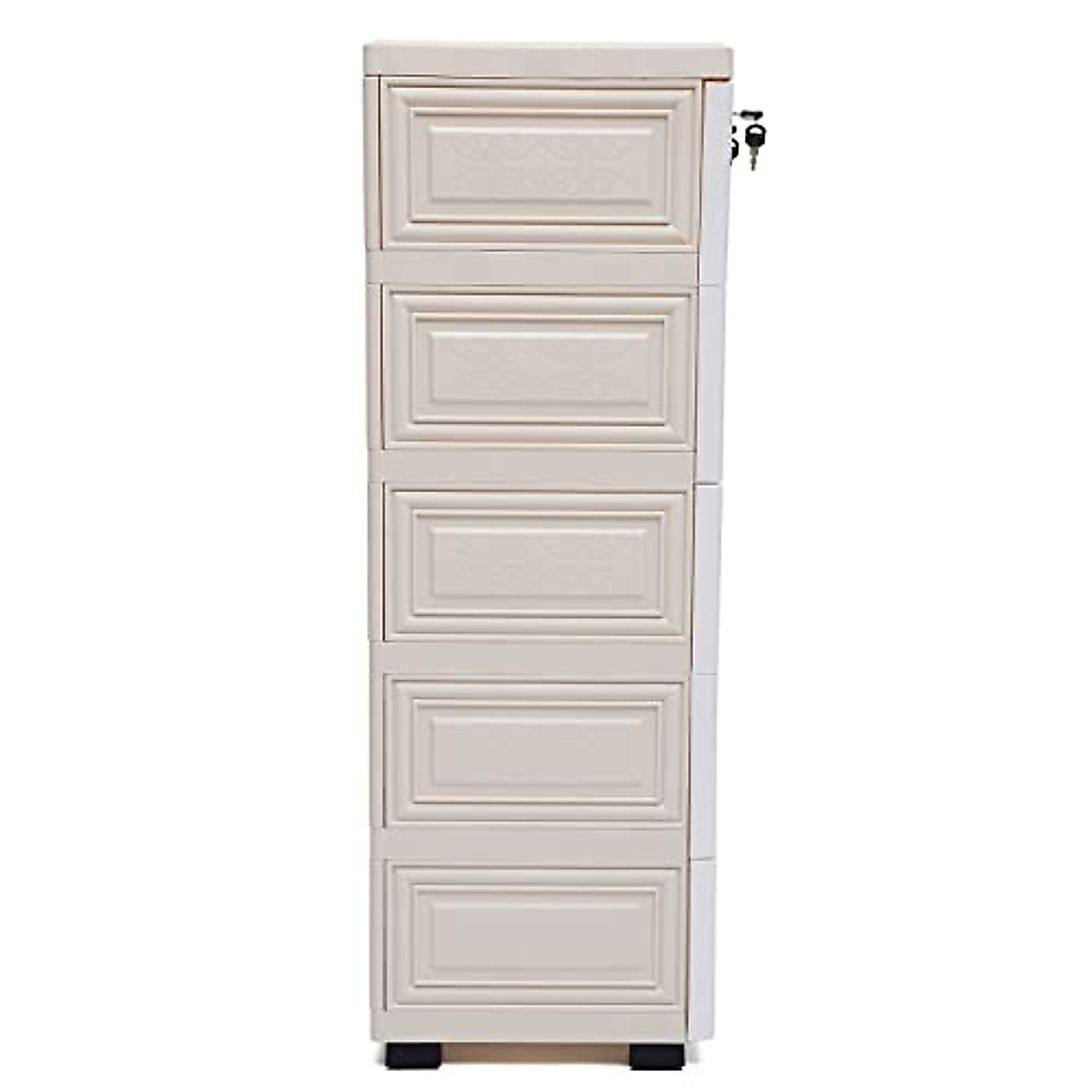 TouSuaRSi 5 Layers Plastic Storage Cabinet with Drawers & Lock, Cabinet Storage Closet Drawers Organizer for Clothes, Bedroom, 19.69 * 13.78 * 40.16in (6 Drawers, Pattern: Polar Bear)