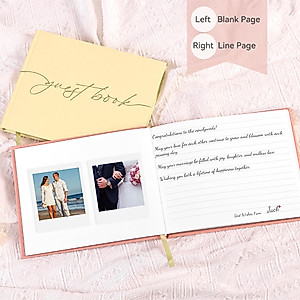 Artake Wedding Guest Book with Pen & Sign, Gold Foil Lettering Hardcover Palaroid Wedding Reception 7" x 9" Alternative Baby Shower, Wedding, Graduation, Party, Brithday Guest book Wedding Supplies