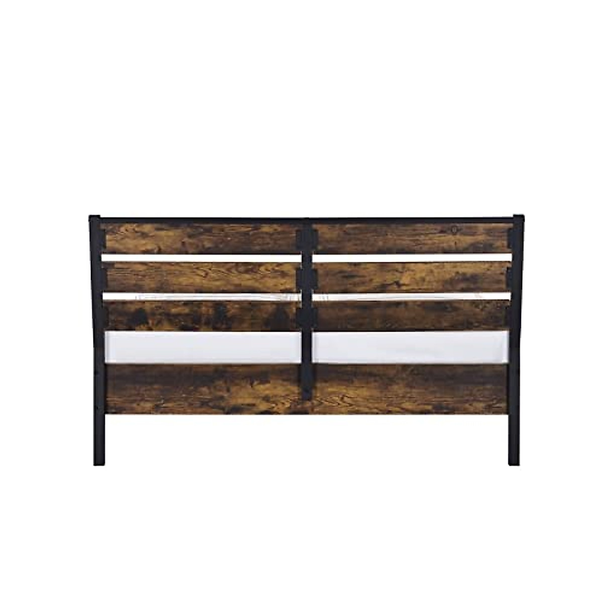 Epinki Eastern King Bed in Rustic Oak & Black, Wood, Bed Frame, Easy Assembly