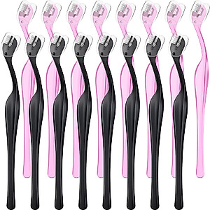 Honoson 16 Pieces Eyebrow Razors Eyebrow Shaper Small Blade Size Facial Trimmer Facial Razors for Women Face Shavers (Pink and Black)