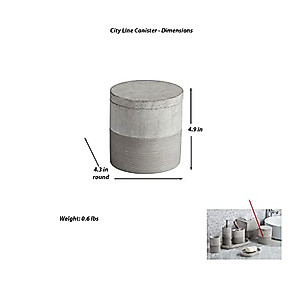 Roselli Trading Company City Line Bath Canister, Gray