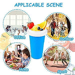 Slushy Cup,Slushie Maker Cup, TIK TOK Quick Frozen Magic Cup,DIY Homemade Squeeze Ice Cup(Green)