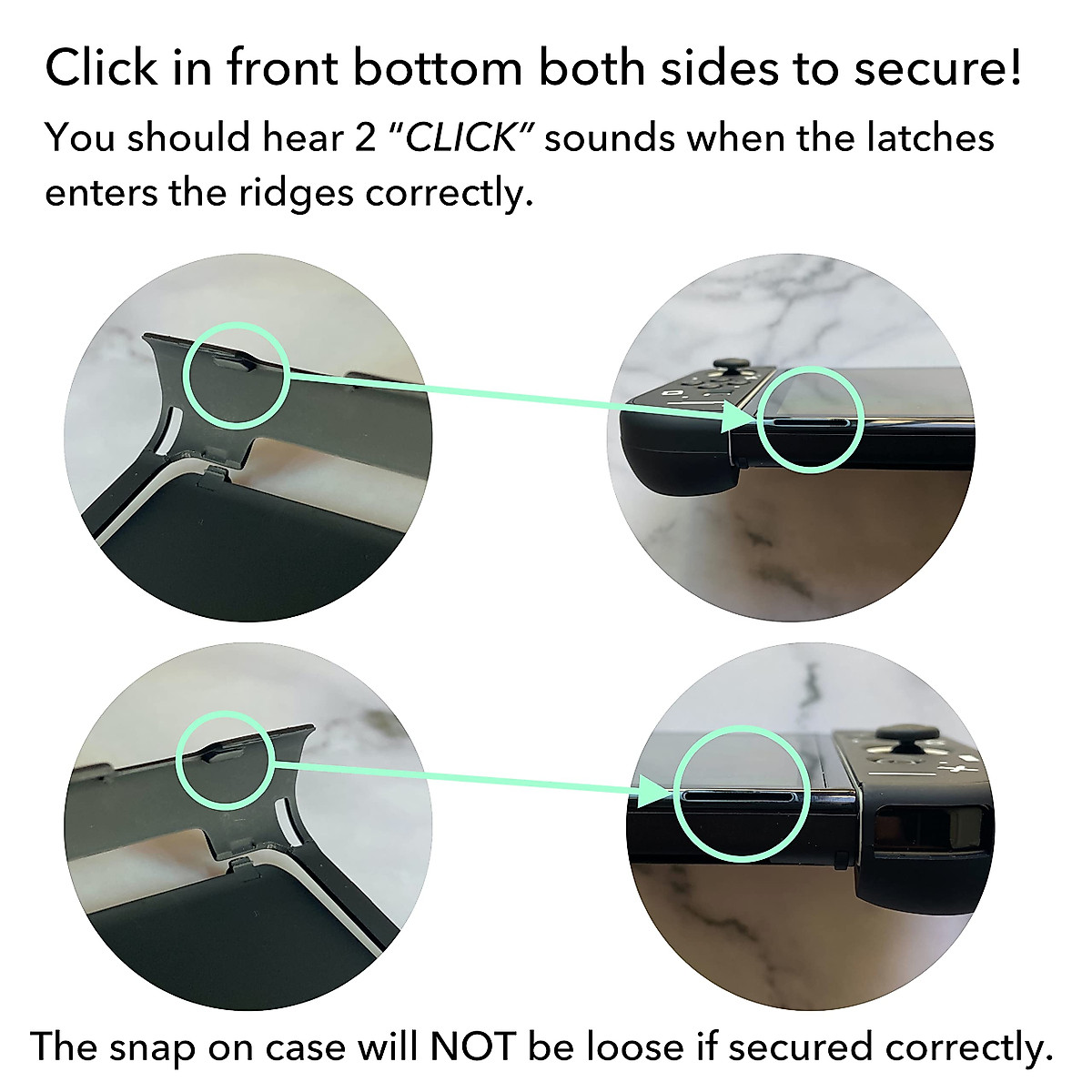 BelugaDesign Game Over Switch Case | Dockable Kickstand Retro Arcade Space Black Hard Protective Cover | Snap on Cover Shell Compatible with Nintendo Switch OLED (Switch OLED, Black)