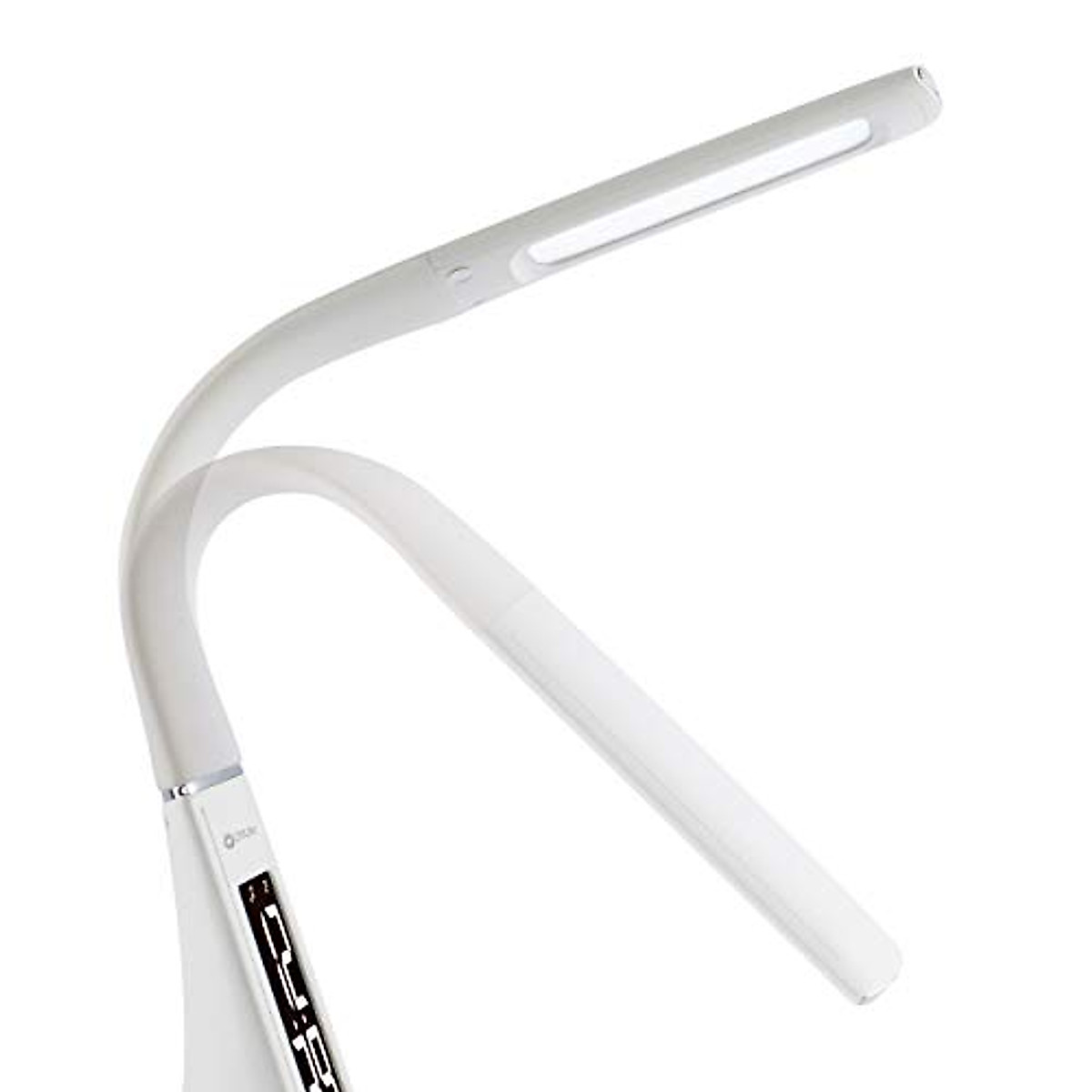 OttLite Thrive LED Sanitizing Desk Lamp with Clock and USB Charging - Eliminates up to 99.9% of Bacteria, Touch Activated, Flexible Neck, Modern Light for Reading, Crafting & Office Desktop