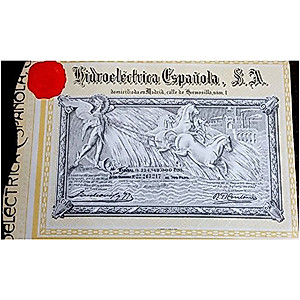 1907 ES SPAIN HYDROELECTIRC BOND w COUPONS (ENGRAVED 1907 ISSUED 1967) SELLS FOR $75 IN SPAIN! BUY NOW for $5! LMITED TIME AMAZON PROMO! 500 PESETAS Choice Uncirculated