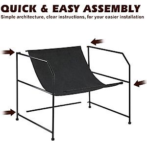 Homy Grigio Sling Accent Chair Set of 2 Mid Century Modern Arm Chair with Metal Frame Upholstered Reading Chair Living Room Chairs for Bedrooms Living Room Home Office,Brown