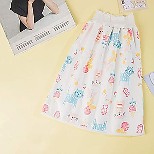 Magik Waterproof Cotton Training Pants Cloth Diaper Skirts Baby Toddler Night Time Sleeping Potty Training (Butterfly&Cats, M for 0-4T)