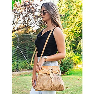 Handmade Vegan Portuguese Cork Purse Bucket Crossbody Bag for Woman