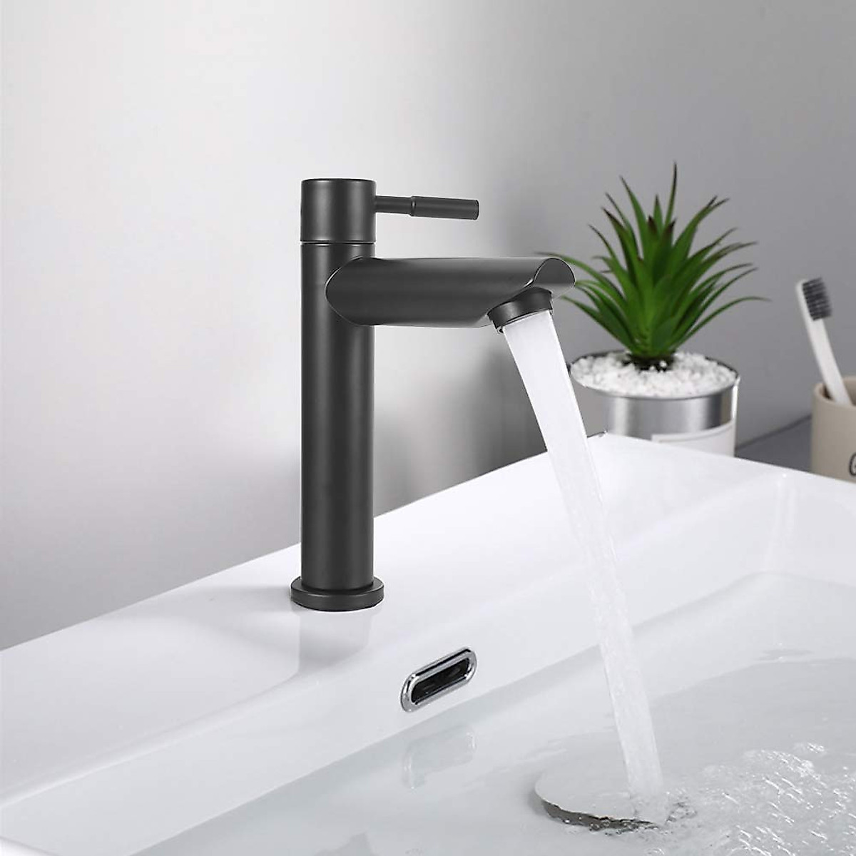 2in Kitchen Faucet Stainless Steel Water Tap Male Thread Single Cold Water Tap for Home Bathroom Basin Kitchen(#1)
